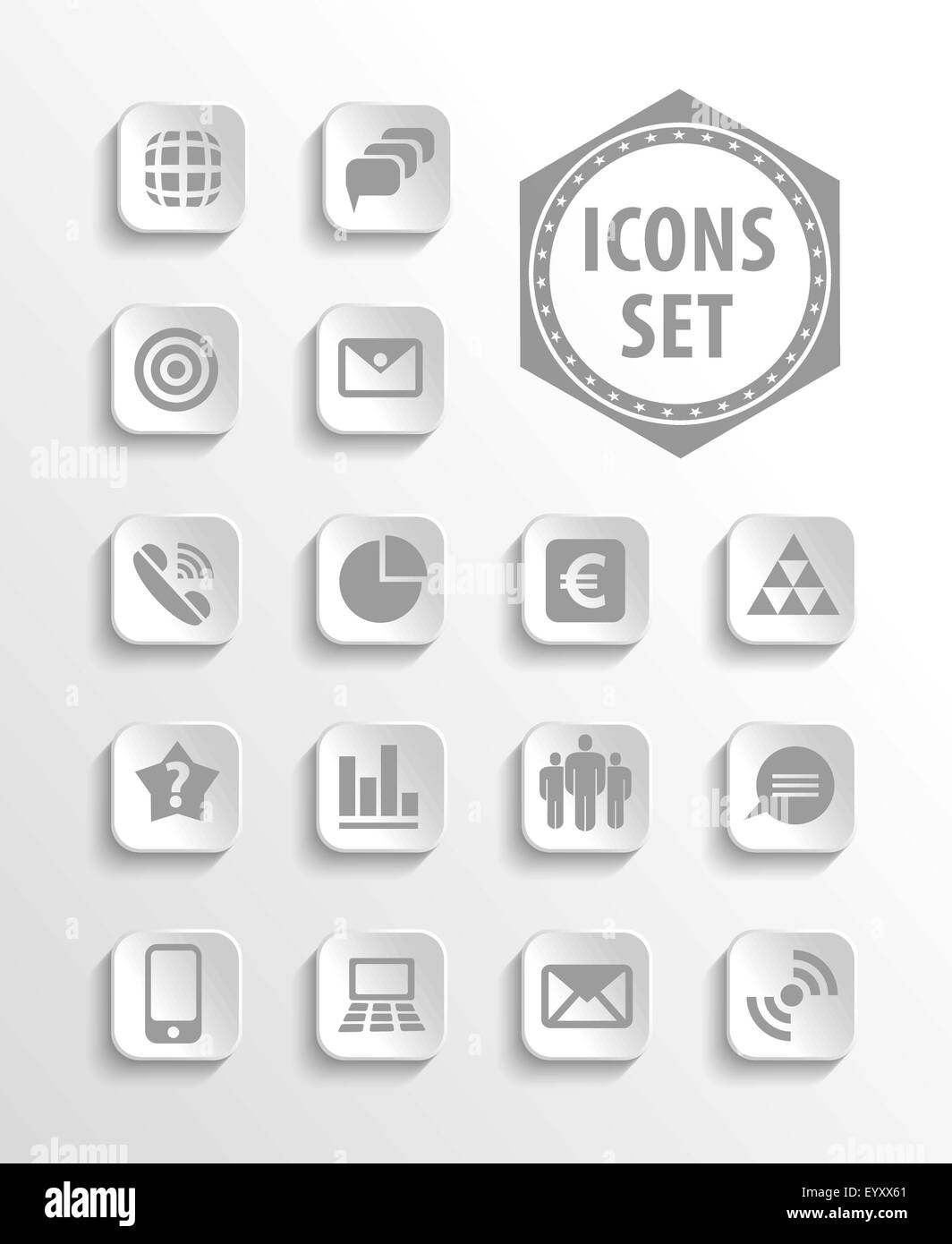 Business icons set web Black and White Stock Photos & Images - Alamy