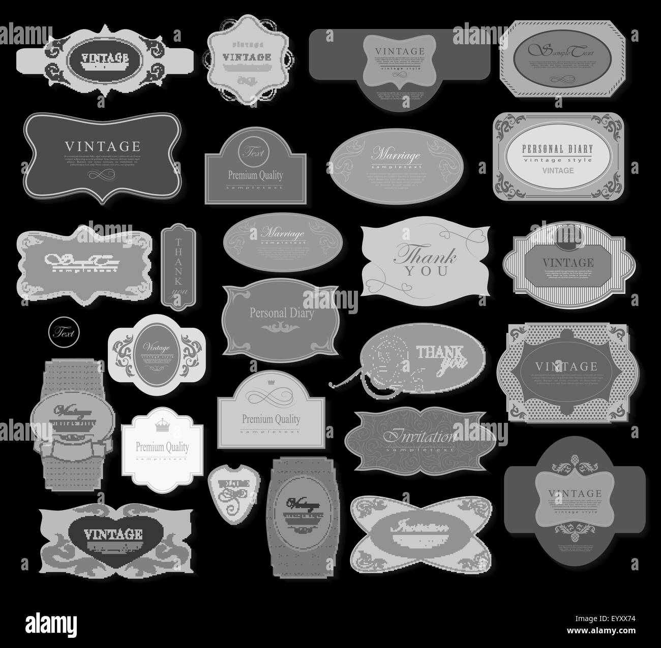 set retro vintage ribbons and label Stock Vector Image & Art - Alamy