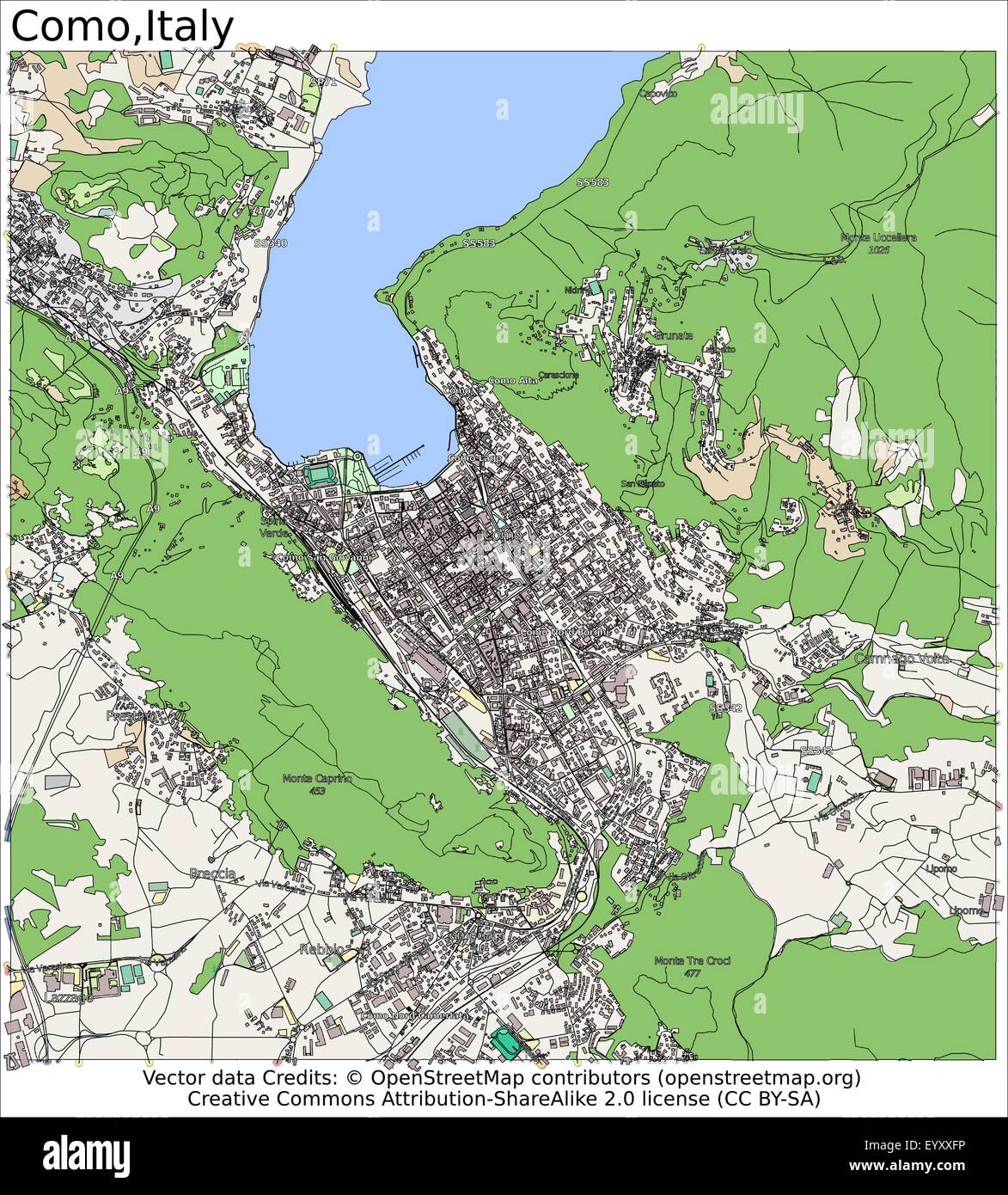 Vintage Map Of Como Italy High Resolution Stock Photography and Images ...