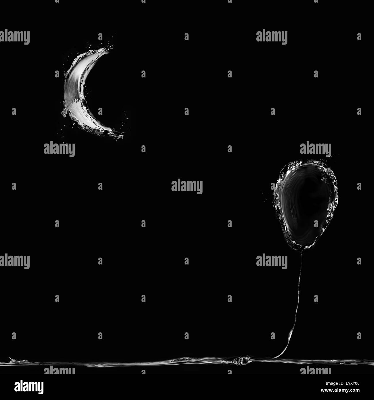 Crescent moon decoration Black and White Stock Photos & Images - Alamy
