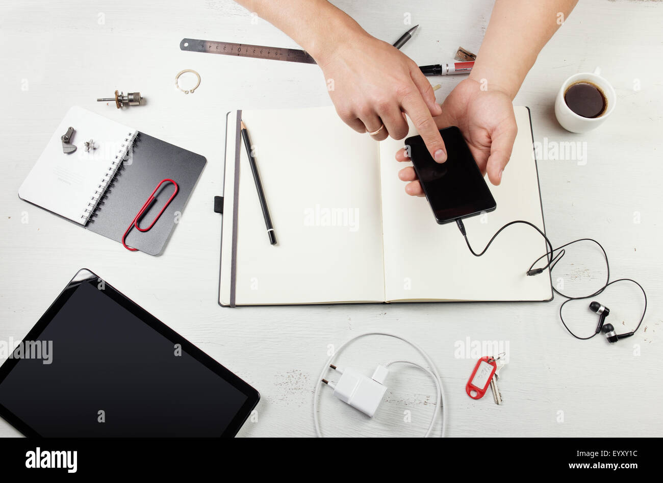 Man with devices hi-res stock photography and images - Alamy