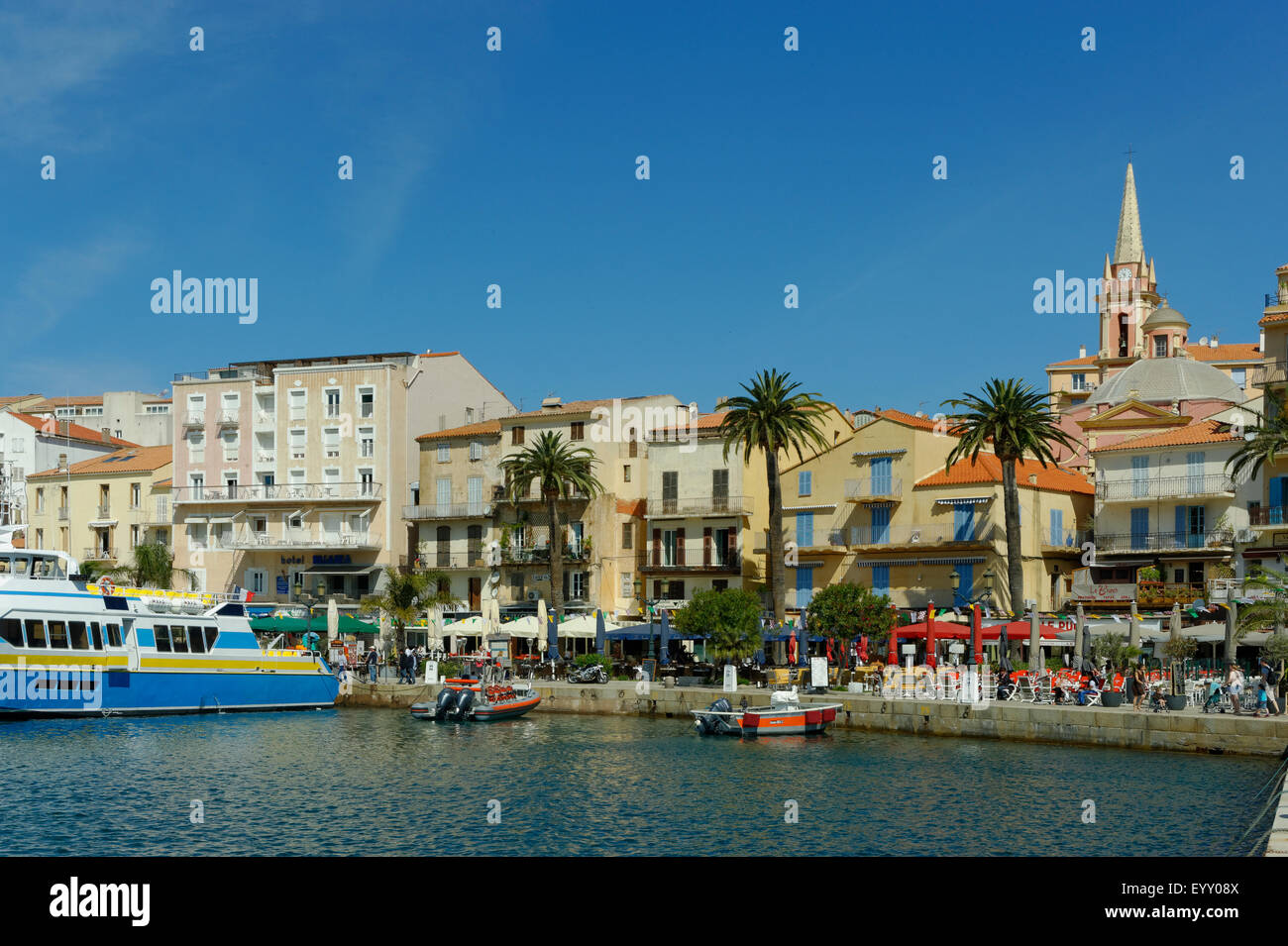 Historic centre and harbor promenade of Calvi, Haute-Corse, Corsica ...