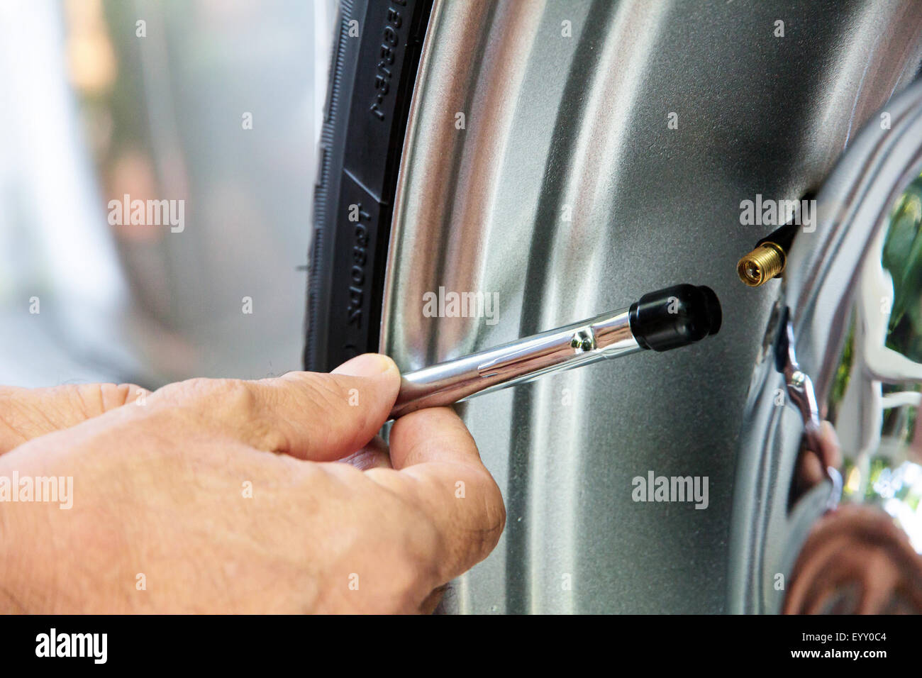 Checking air pressure background Stock Photo - Alamy