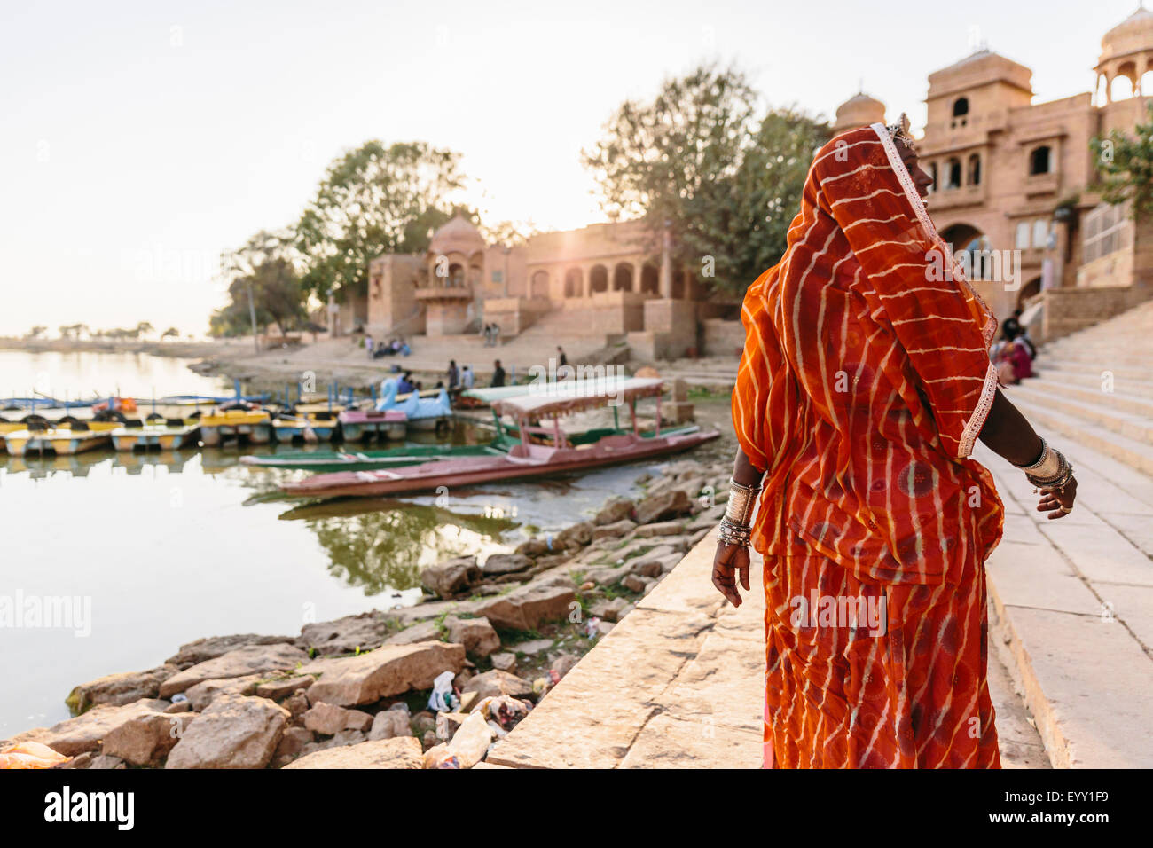 Indian woman walking hi-res stock photography and images - Alamy