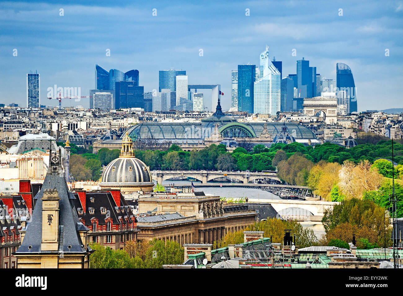 High rise buildings in Paris cityscape, Ile-de-France, France Stock ...