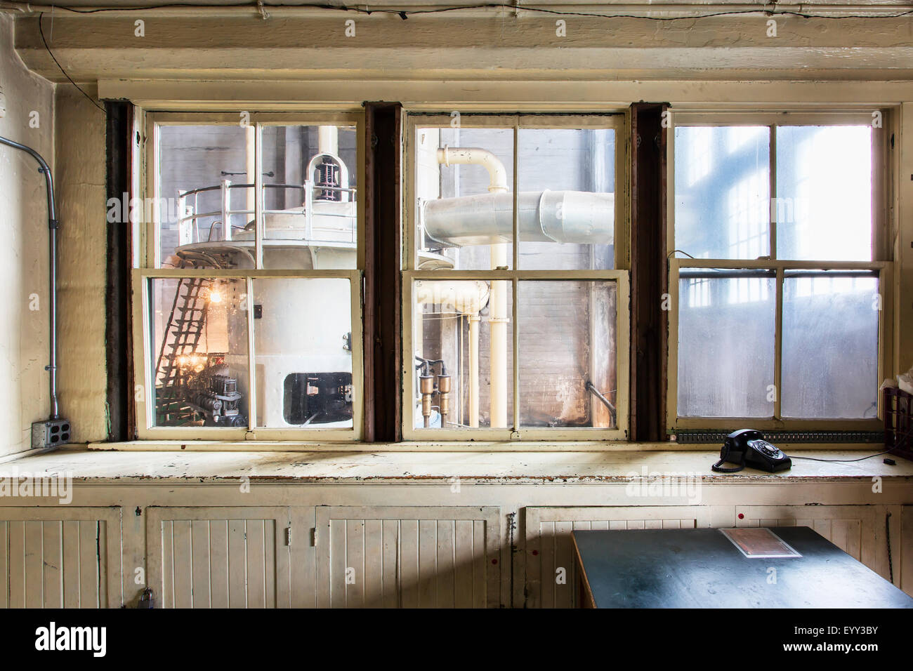 Office in industrial steam plant factory Stock Photo - Alamy