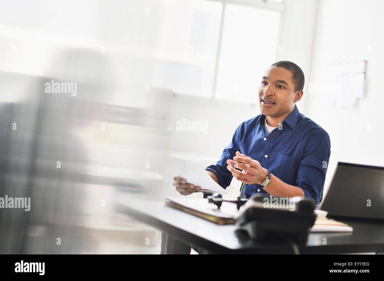 Interview desk hi-res stock photography and images - Alamy