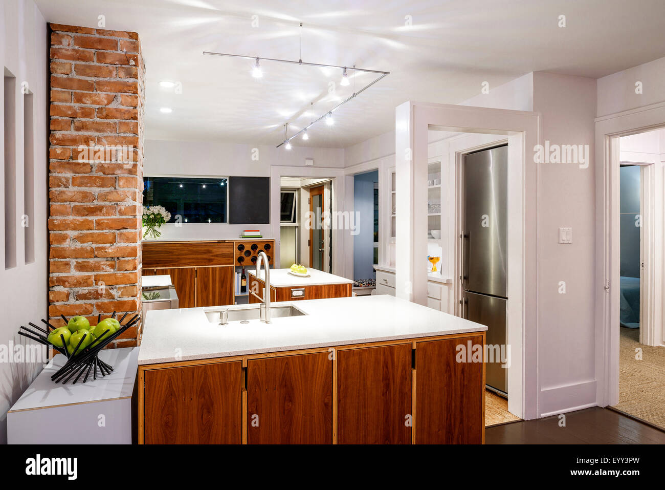 Sink and counters in modern kitchen Stock Photo - Alamy