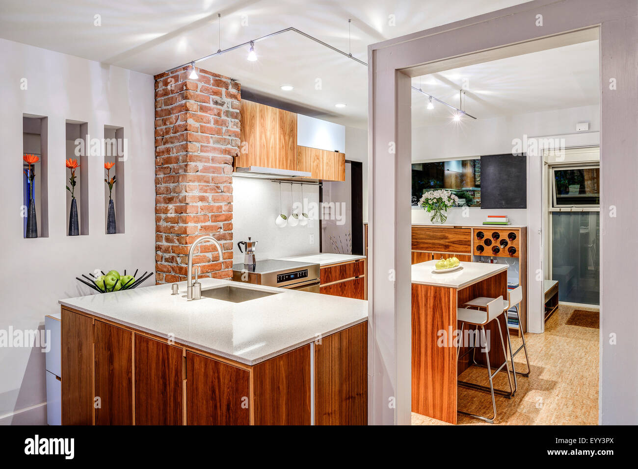 Sink and counters in modern kitchen Stock Photo - Alamy