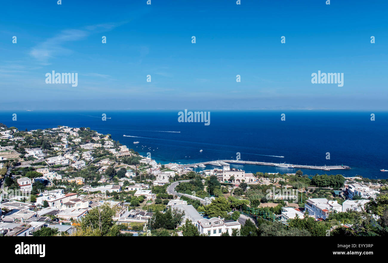 Aerial view of Capri cityscape and ocean, Naples, Italy Stock Photo - Alamy