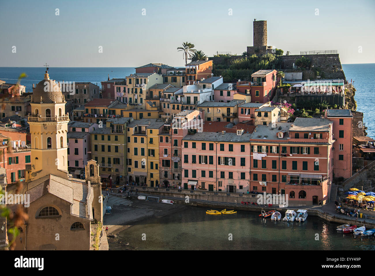 Cinque Terre cityscape and ocean, Liguria, Italy Stock Photo - Alamy