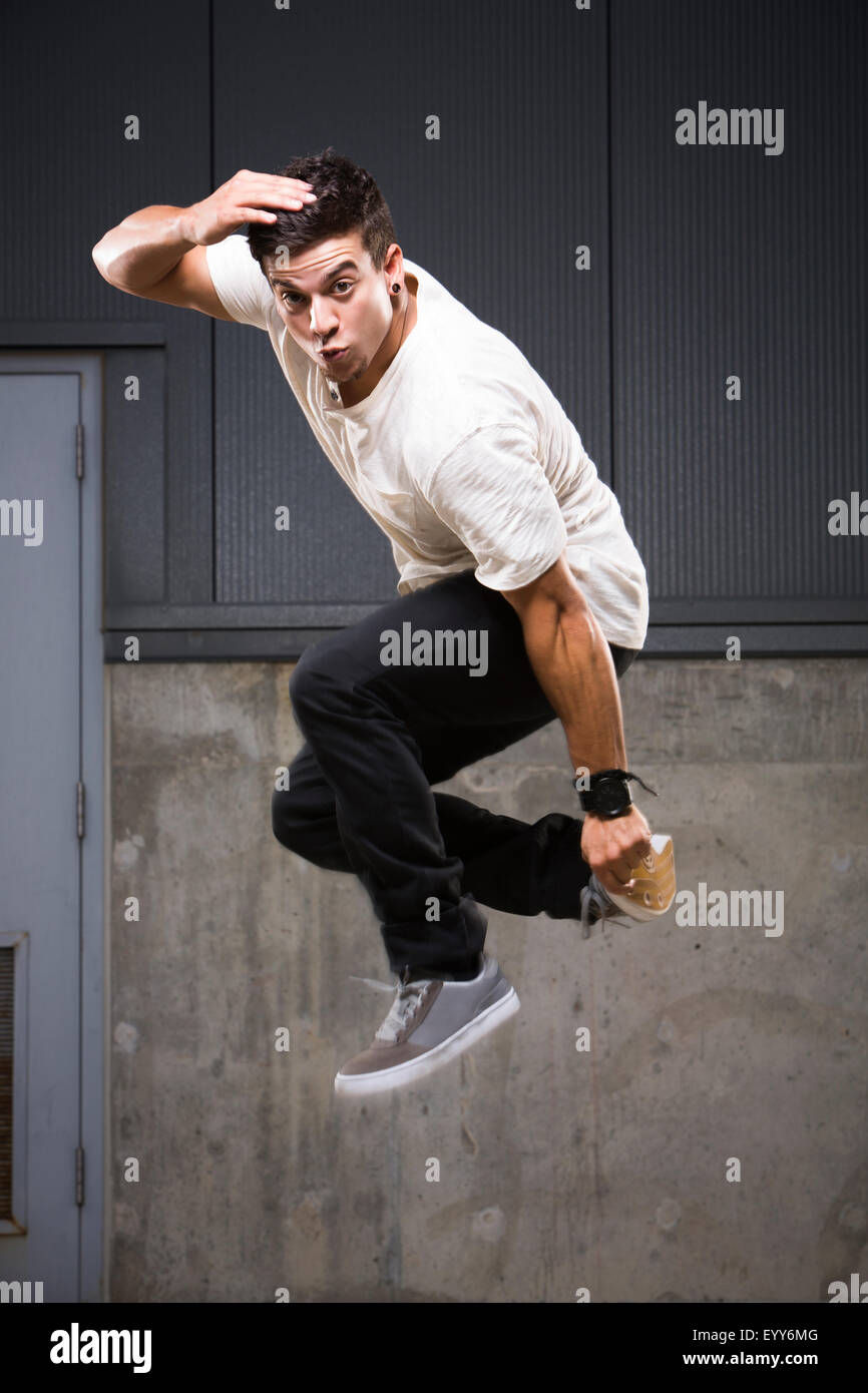 Pacific Islander dancer jumping Stock Photo - Alamy