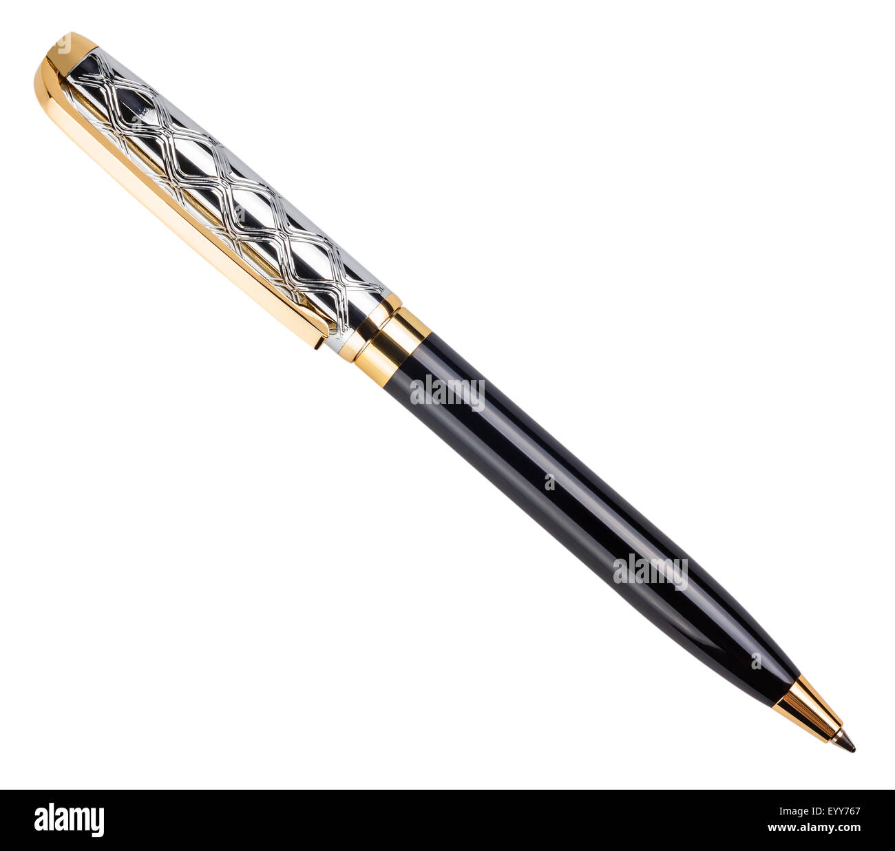 the gold pen isolated on white background Stock Photo - Alamy