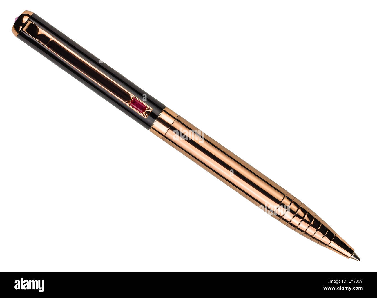 the black and gold pen isolated on white background Stock Photo - Alamy
