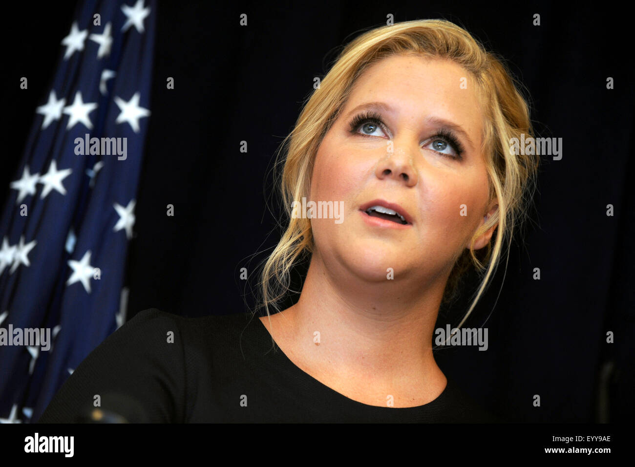 Democratic Senator Chuck Schumer and comedian Amy Schumer hold a joint ...