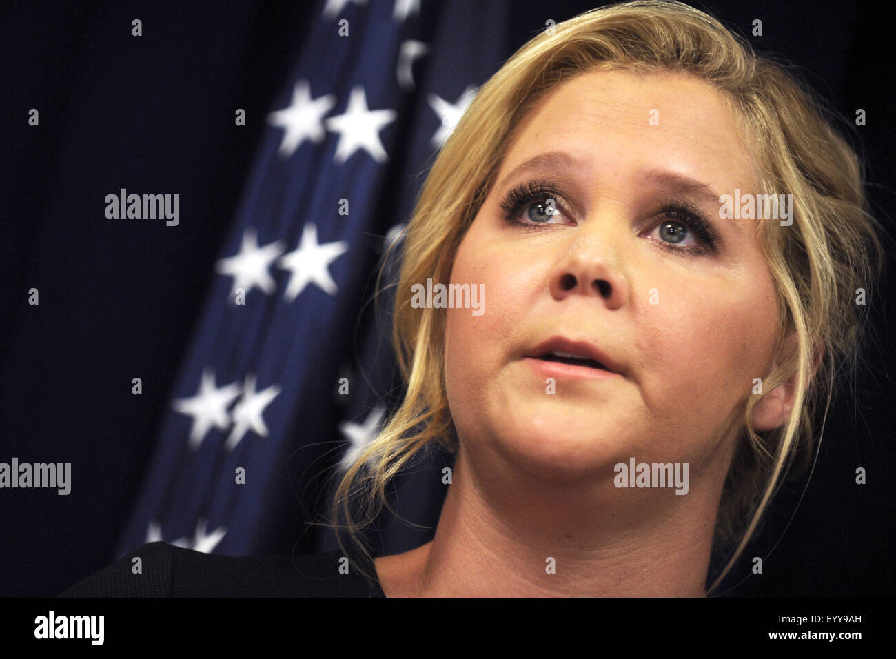 Democratic Senator Chuck Schumer and comedian Amy Schumer hold a joint ...