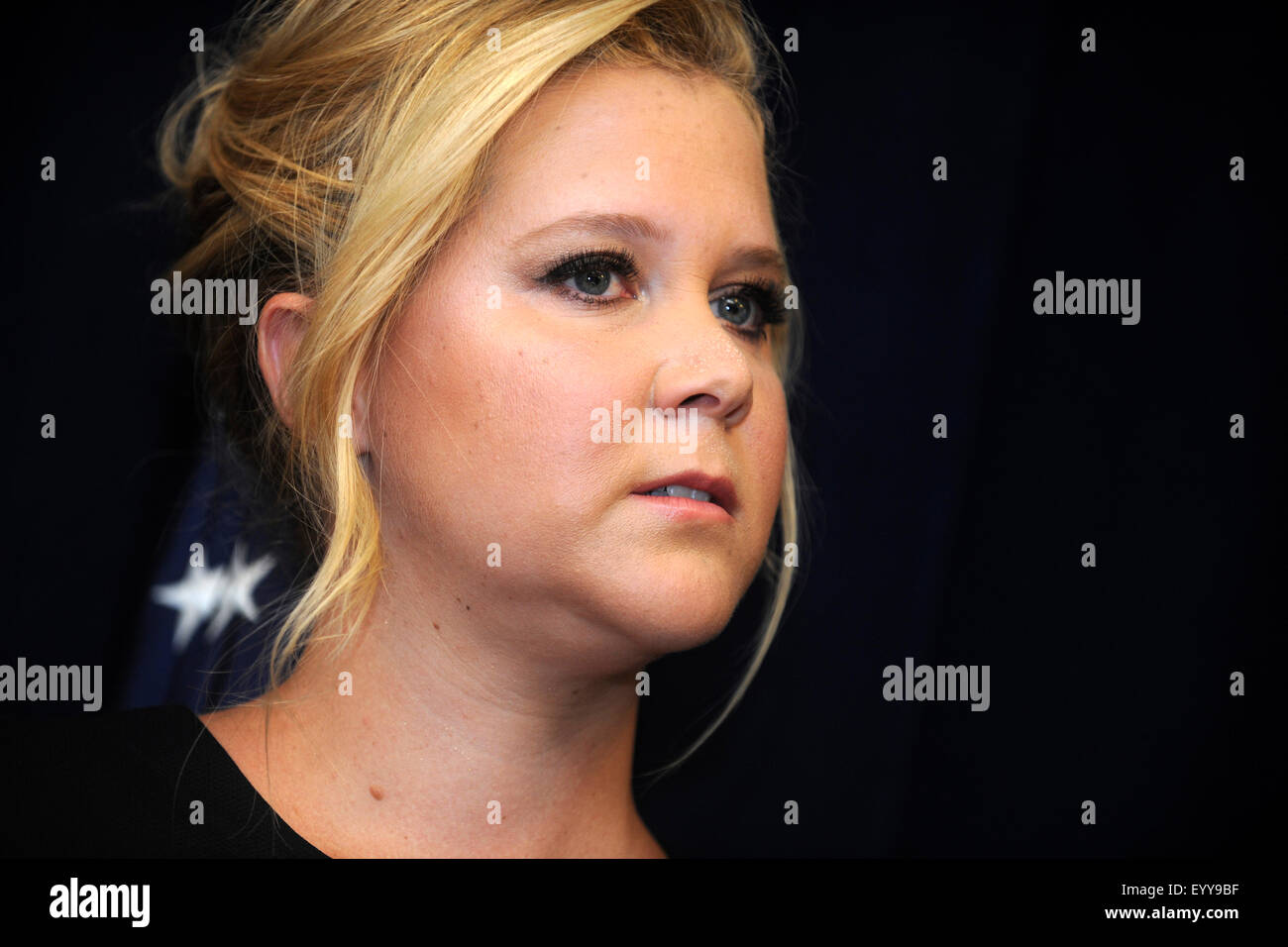 Democratic Senator Chuck Schumer and comedian Amy Schumer hold a joint ...