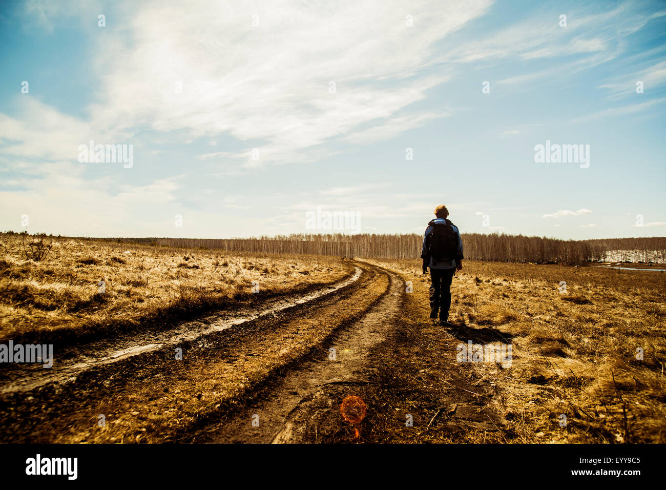 Rural path woman walking hi-res stock photography and images - Alamy