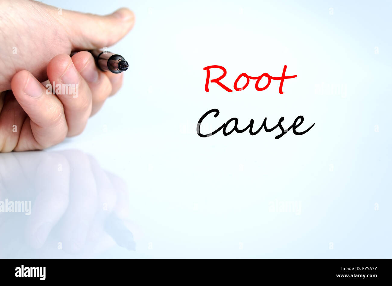 Root cause text concept isolated over white background Stock Photo - Alamy