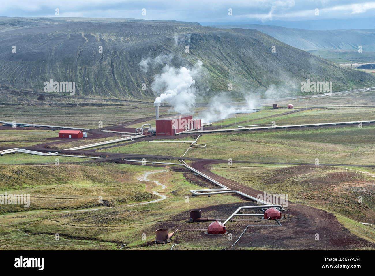Krafla geothermal power station near lake myvatn hi-res stock ...