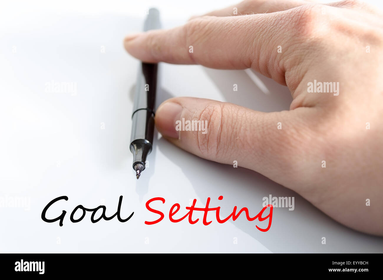 Goal setting text concept isolated over white background Stock Photo ...