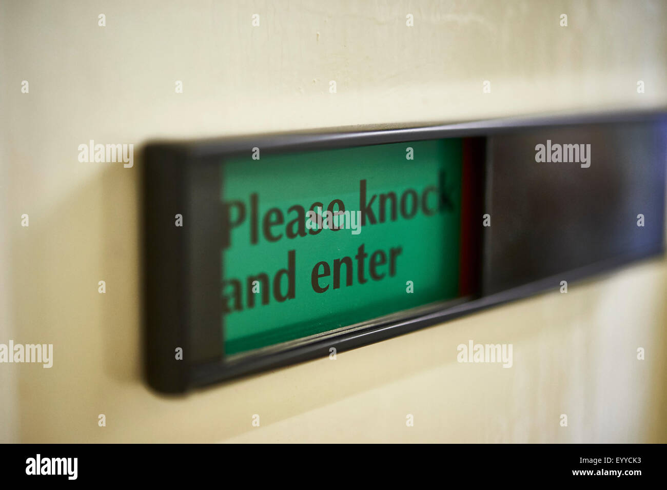Please, knock, and enter, sign Stock Photo - Alamy