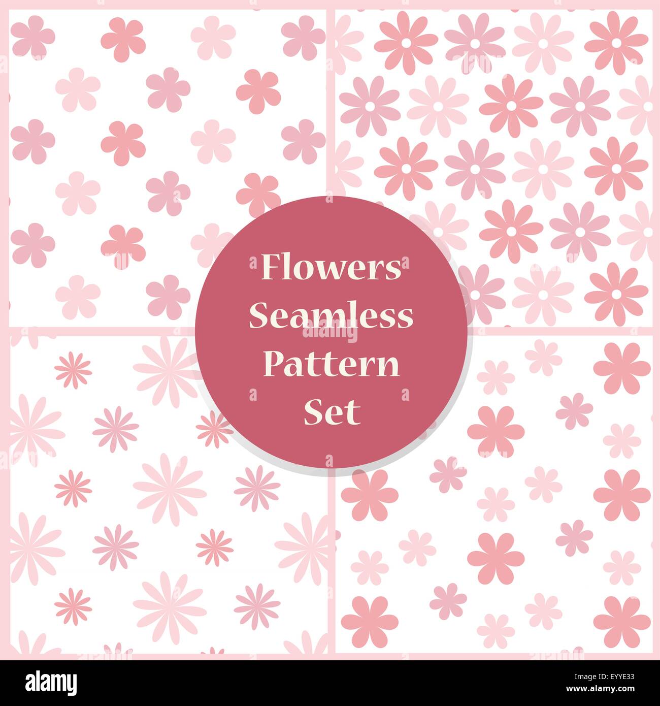 Flowers seamless pattern. Vector set Stock Vector Image & Art - Alamy