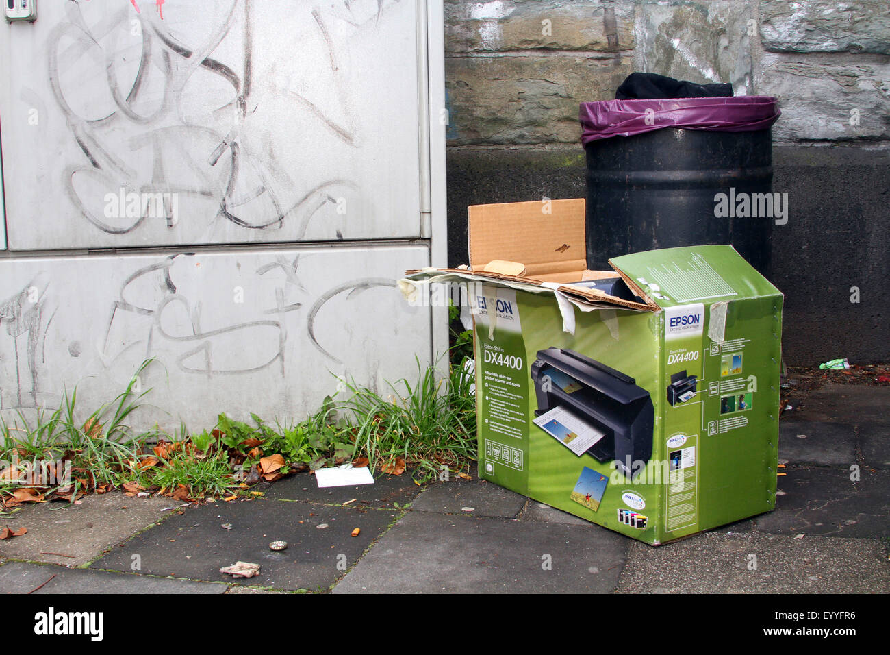 private waste at a bus stop, Germany Stock Photo - Alamy