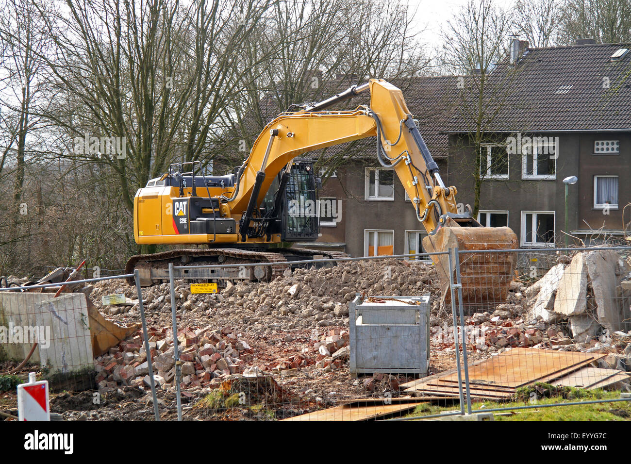 demolition works with heavy equipment, Germany Stock Photo - Alamy