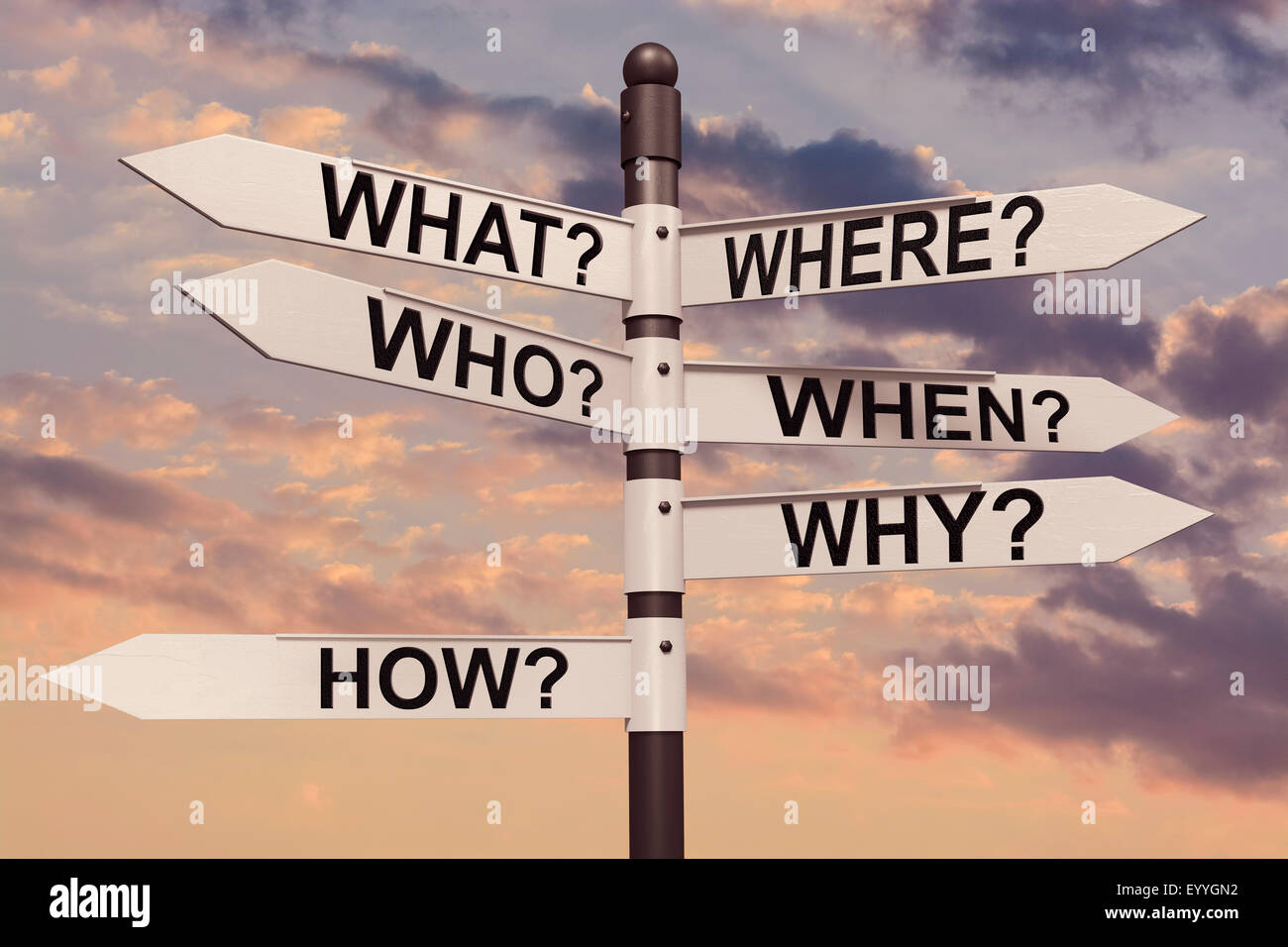 "why am I here?" direction sign Stock Photo - Alamy