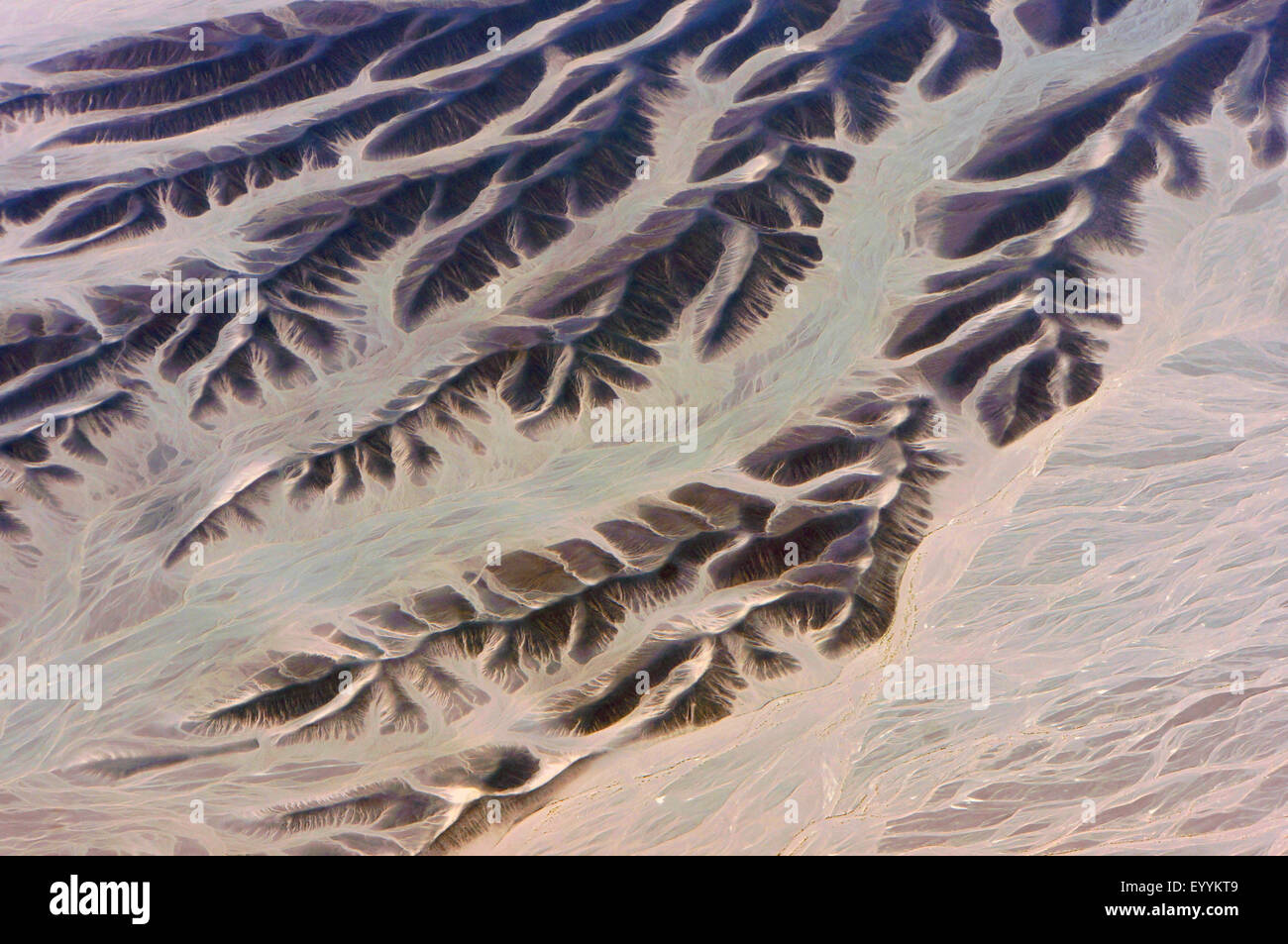 aerial view to Wadis, dried riverbeds in the desert, Egypt Stock Photo ...