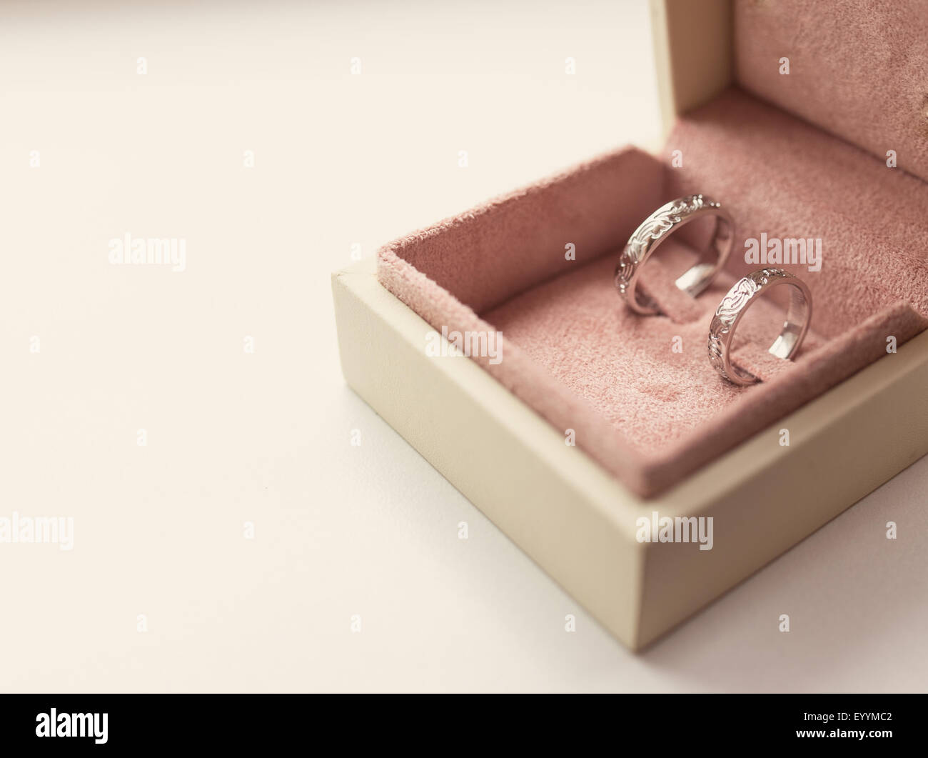 Two gold rings wedding ceremony hi-res stock photography and images - Alamy