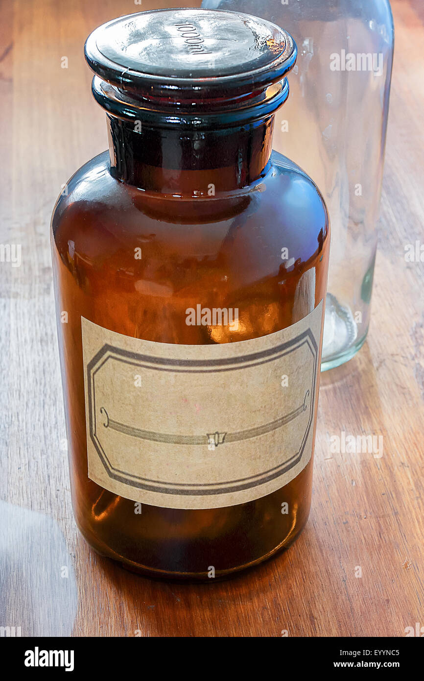 Glass Pharmacy Bottle Stock Photo - Alamy