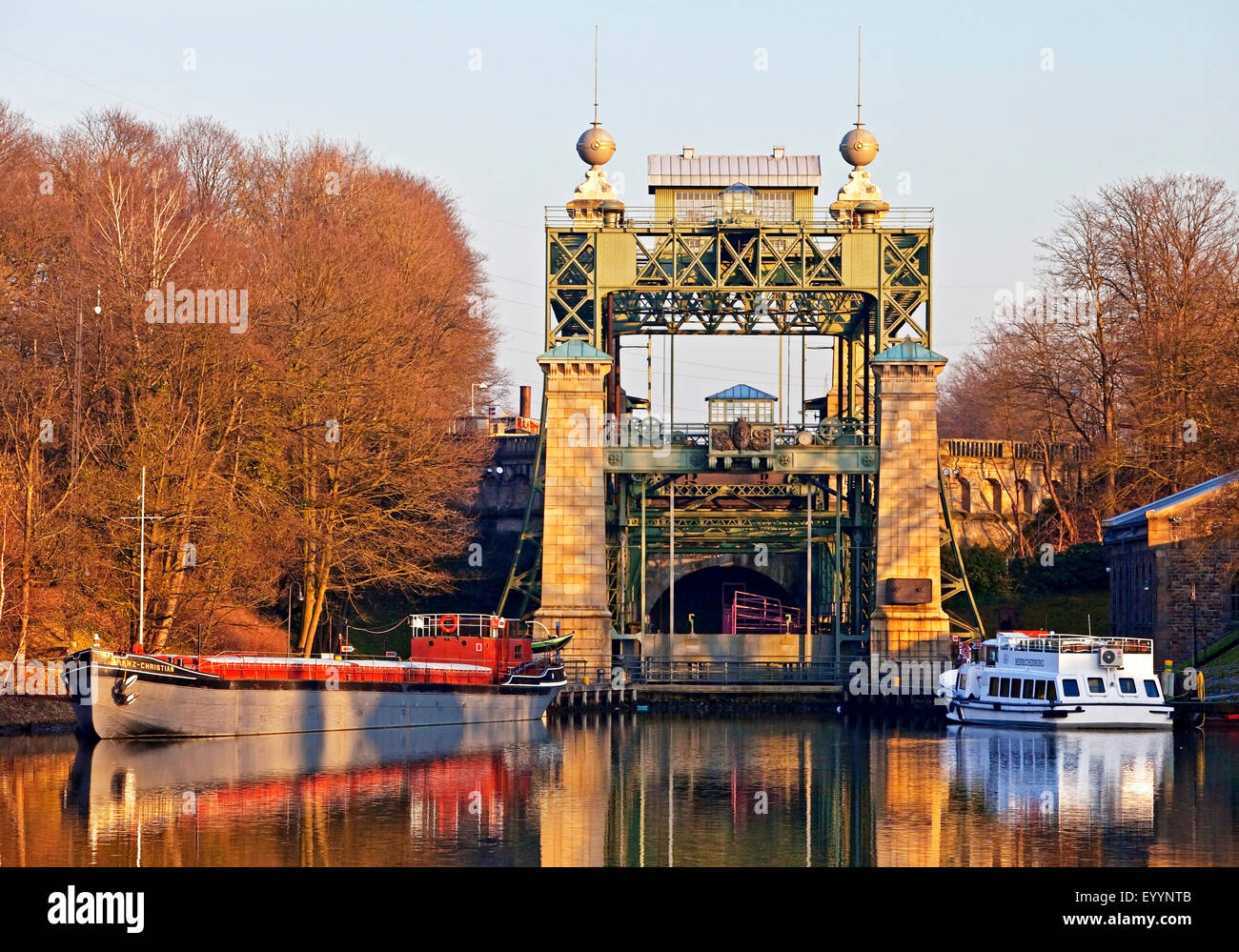 old Henrichenburg boat lift, Waltrop Lock Park, Germany, North Rhine ...