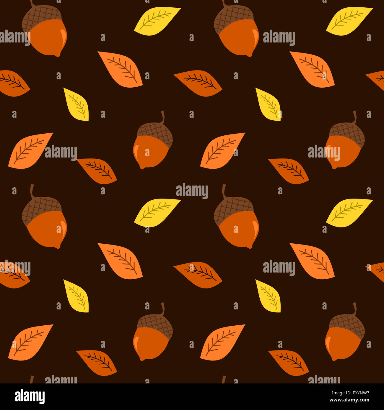 fall autumn colorful background with acorns seamless pattern ...
