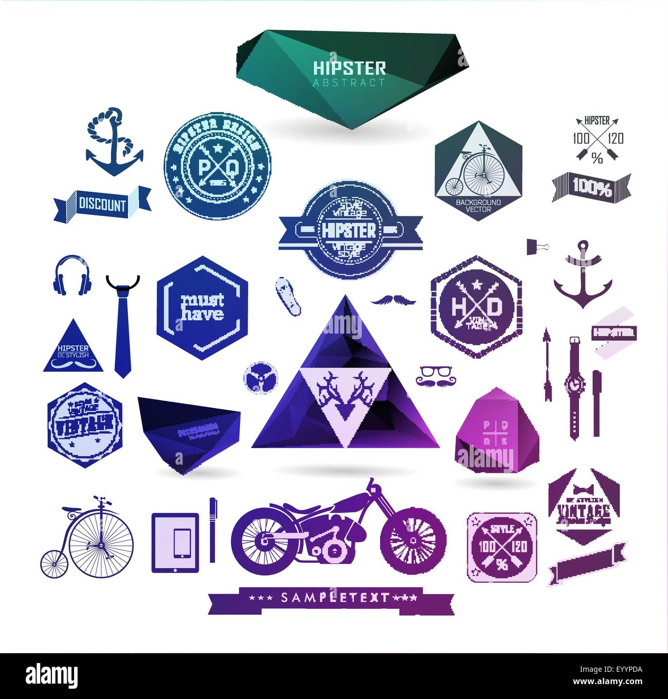 Hipster style elements, icons and labels Stock Vector Image & Art - Alamy