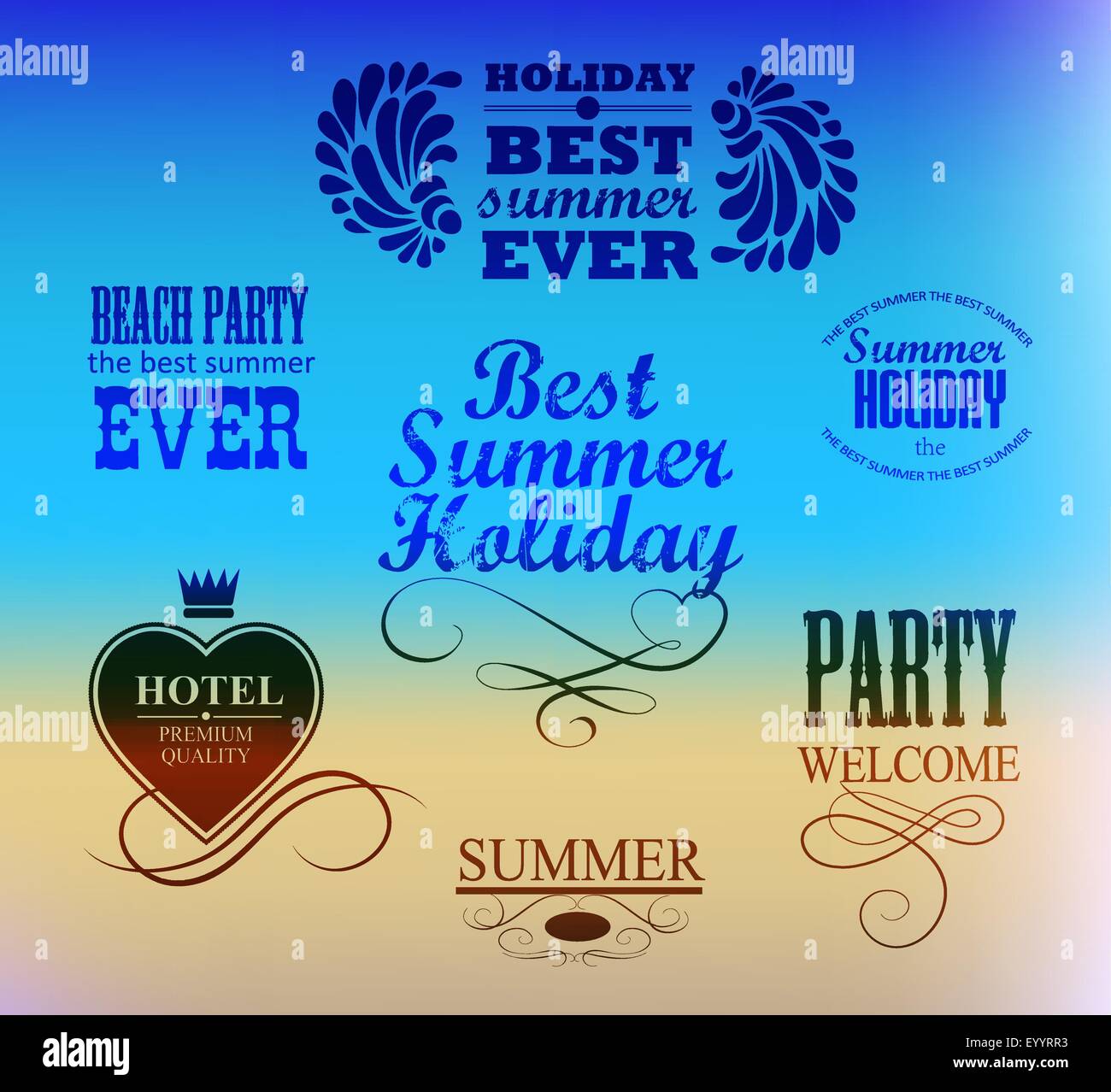 elements for Summer Holidays Stock Vector Image & Art - Alamy