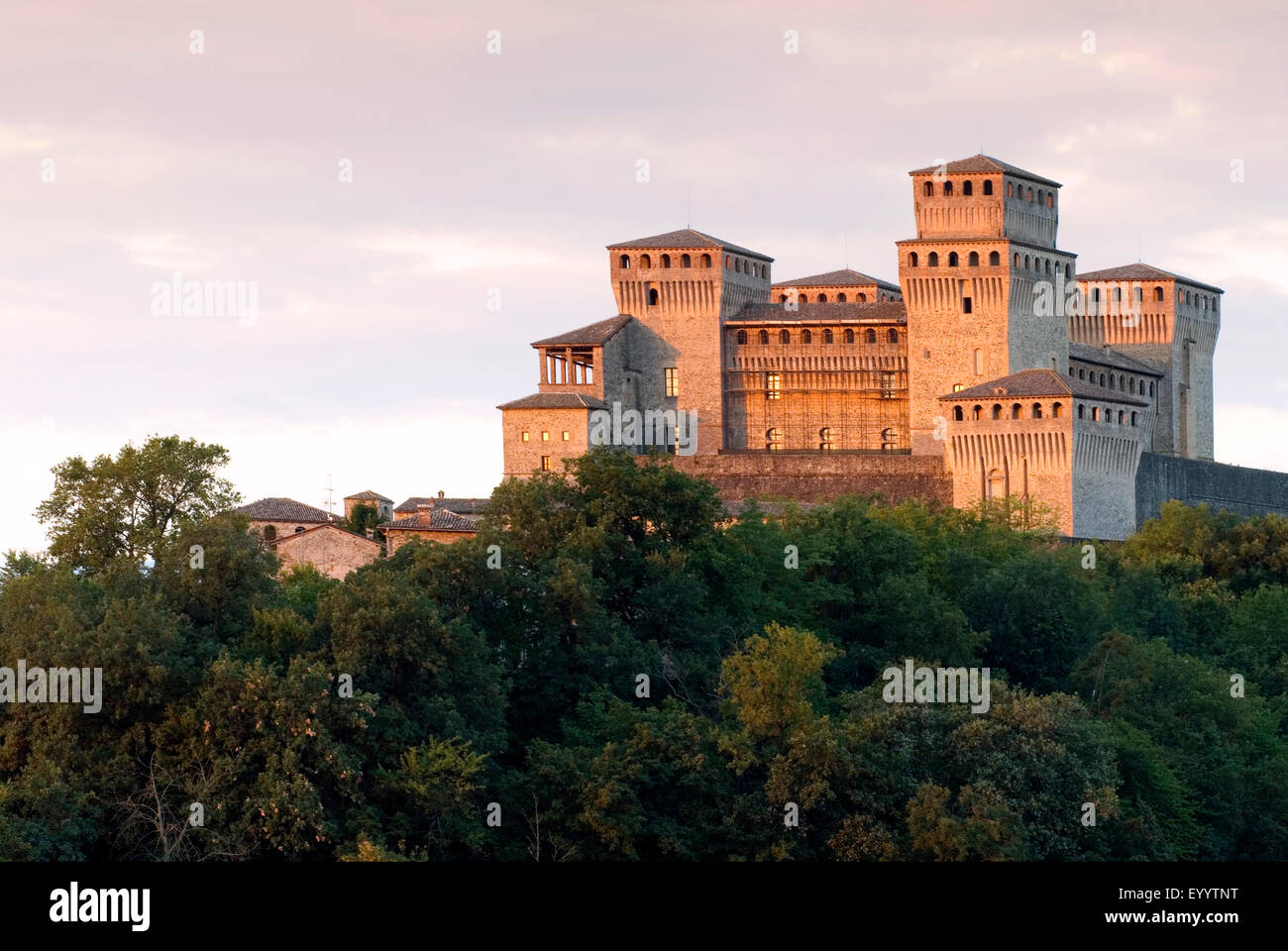 Castle of Torrechiara, Italy, Emilia Romagna, Torrechiara Stock Photo ...
