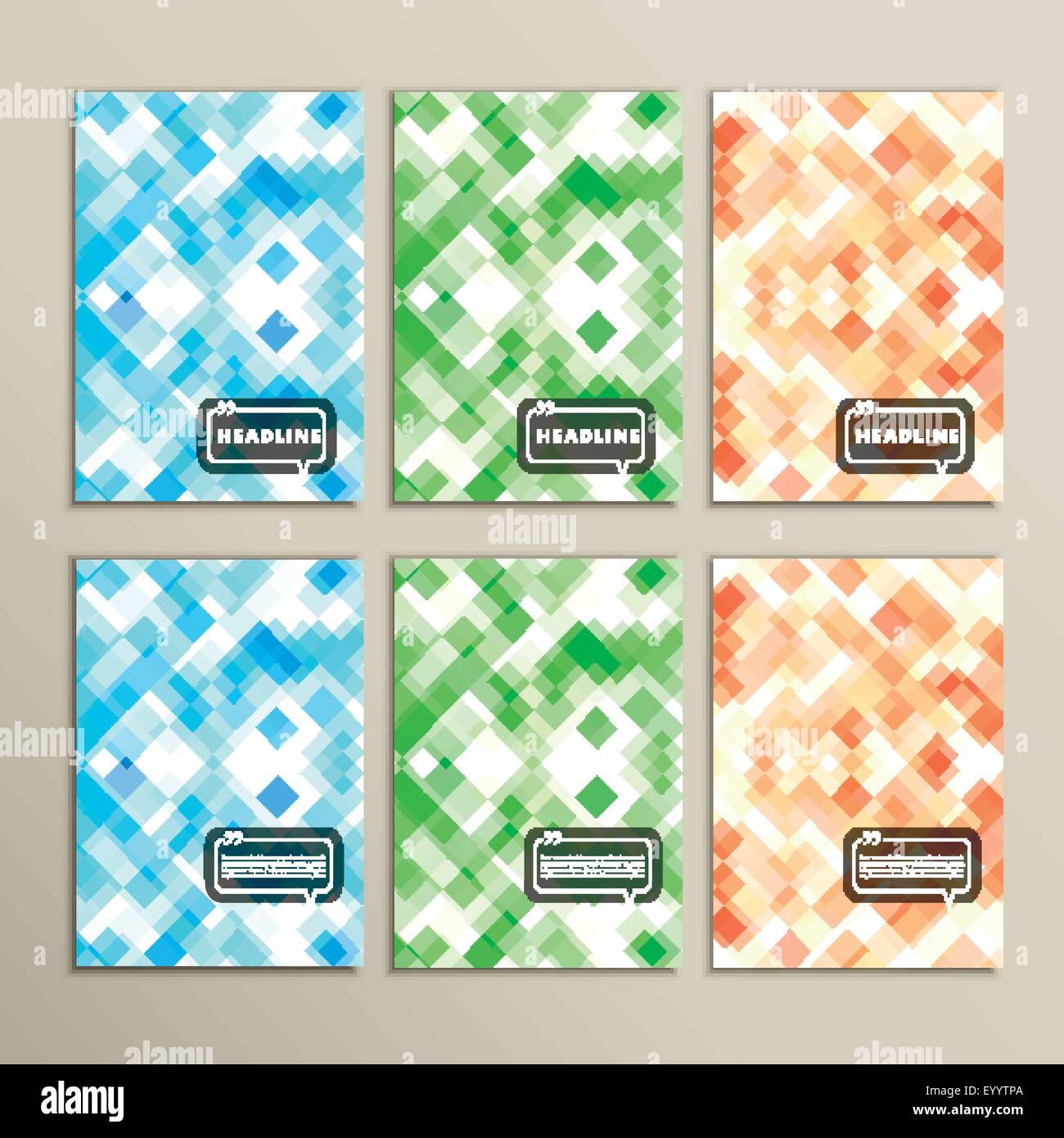 Set simple abstract background of colored squares Stock Vector Image ...