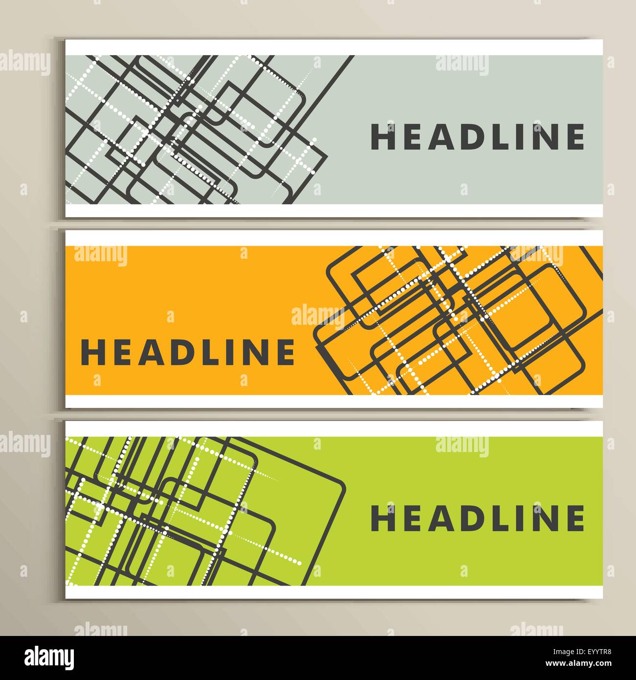 Abstract lines on color background. Three banner Stock Vector Image ...