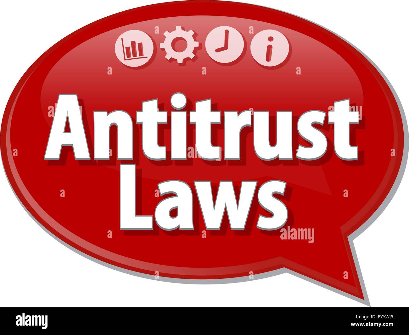 Speech bubble dialog illustration of business term saying Antitrust ...