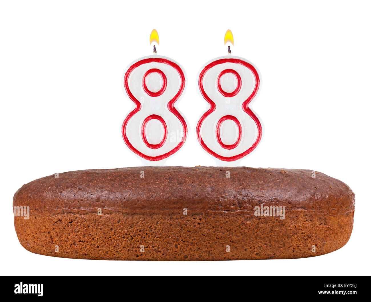 birthday cake with candles number 88 isolated on white background Stock ...