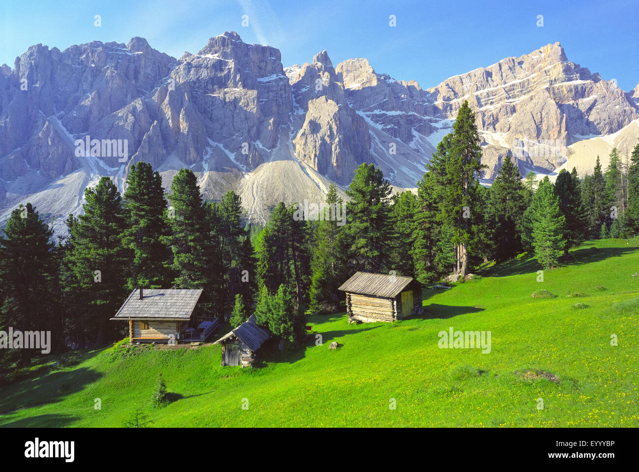 view to Geisler Group, Puez-Geisler Nature Park, Italy, South Tyrol ...