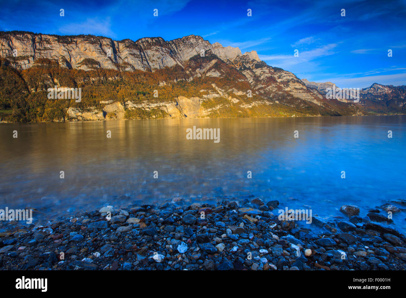 Lake Walen with Leistchamm and Naegeliberg, Switzerland Stock Photo - Alamy