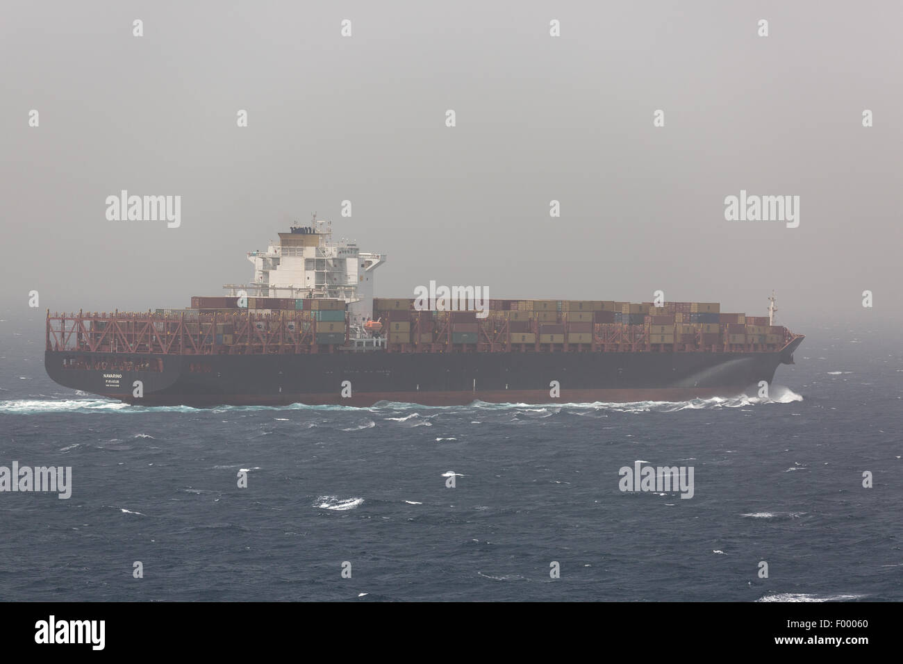 Container ship in sea fog. Red Sea Egypt Stock Photo - Alamy
