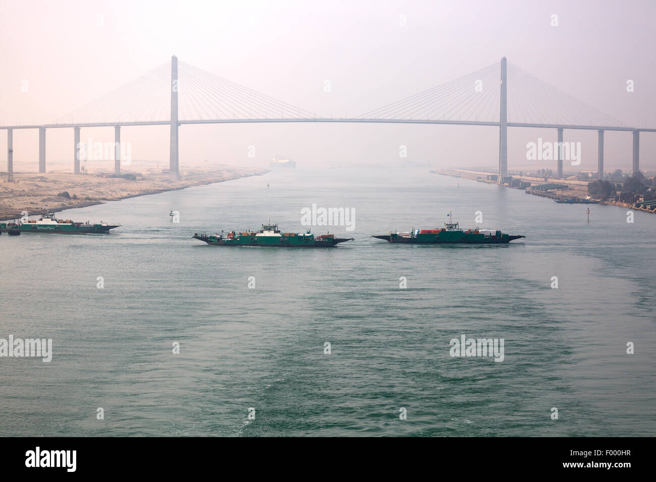 early morning ferries crossing suez canal. Egypt Stock Photo - Alamy
