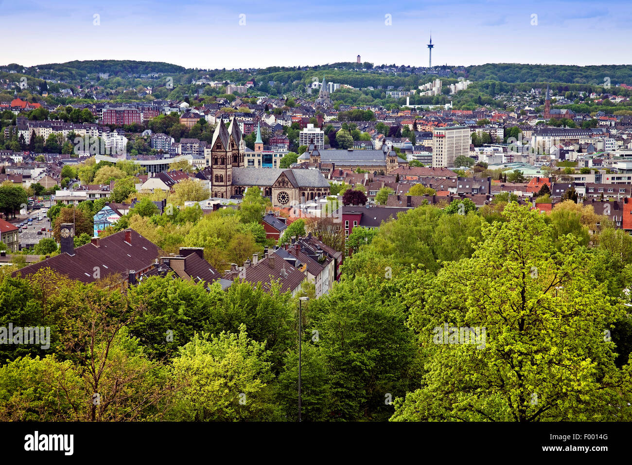 panoramic view onto Elberfeld, Germany, North Rhine-Westphalia ...