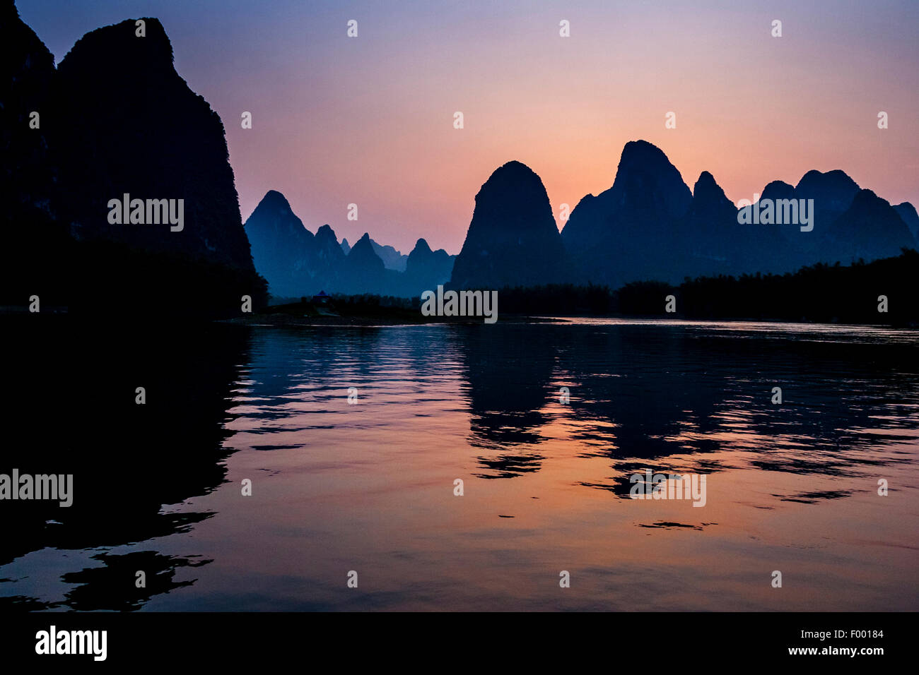 The Li River and Limestone Karst Scenery, Guilin, Guangxi Province ...