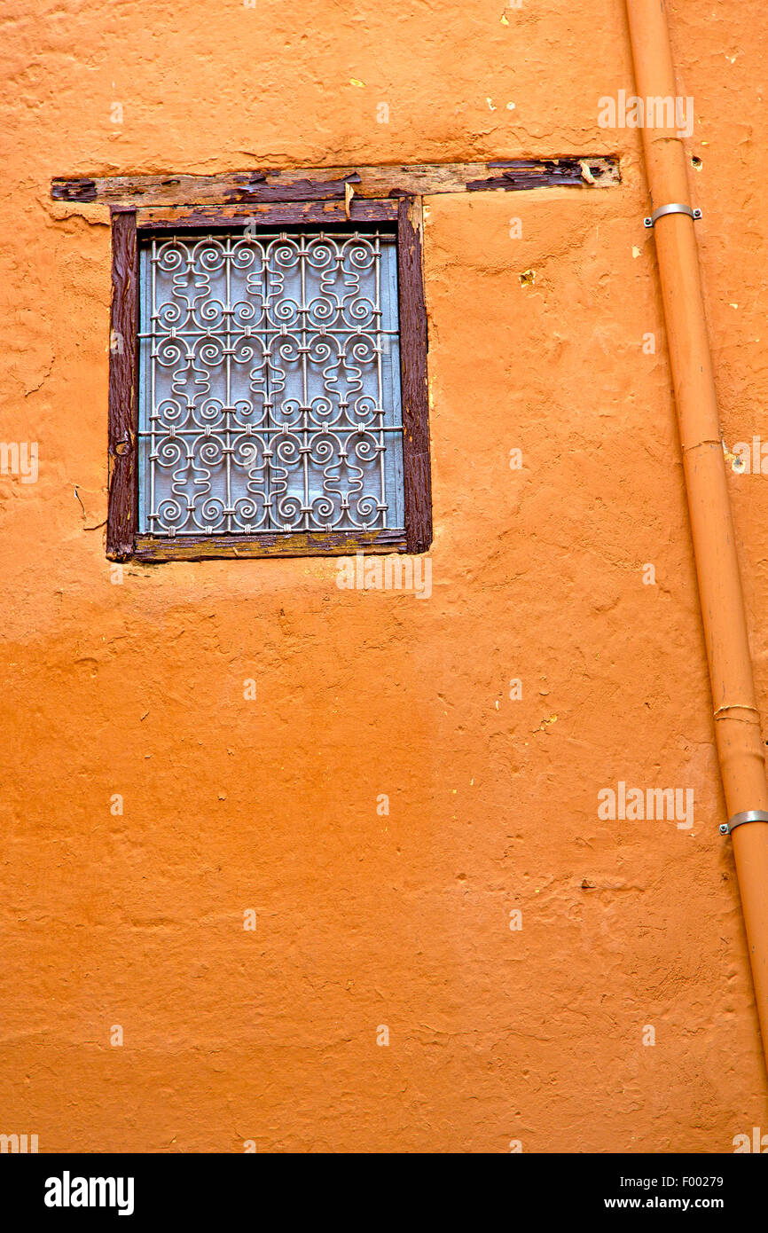 window in morocco africa and old construction wal brick historical ...