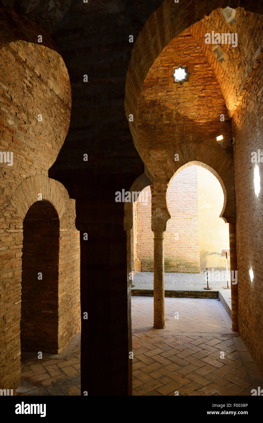 Interior of Hammam (baths) next to mosque within Alhambra Palace ...